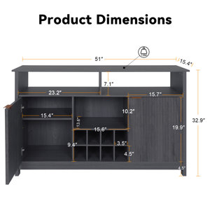 Ebern Designs Sideboard Buffet Cabinet With Storage, Coffee Bar Cabinet, Coffee Station, Accent ...